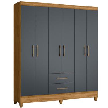 Guarda Roupa Panamá 153cm 6 Portas Freijó Cinza Moval - Guarda-Roupa ...