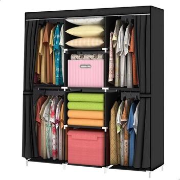 Guarda Roupa Portatil Dobravel Armario Organizar Roupas 2 portas Grande ...