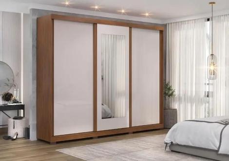 Guarda roupa royal a 2.40 l 2.35 com espelhos freijo/off white - dj ...