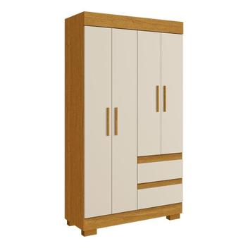 Guarda Roupa Solteiro 4 Portas 2 Gavetas Maya Acp Móveis Cinamomo/Off White - ACP MOVEIS ...
