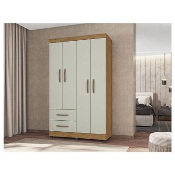 Guarda Roupa Solteiro Ambiente Honduras 4 Portas Freijó Cinza Cristal ...