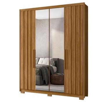 Guarda Roupa Solteiro Califórnia 4 Portas Freijó com Espelho - Moval ...