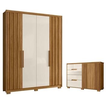 Guarda Roupa Solteiro Califórnia E Cômoda Texas Freijó Off White ...