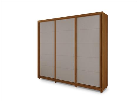 Guarda Roupa Verano 100% MDF 3 Portas Correr Nogueira Gianduia Fazzio ...