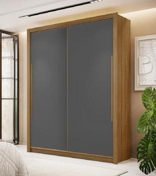 Guarda Roupas 2 Portas de Correr Dubai Dupla Face Nature Alasca Vila ...