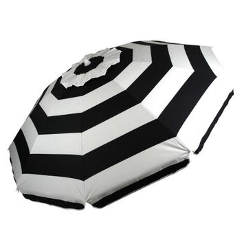 Guarda-sol Articulável Listrado Preto e Branco com Proteção UV 2,4m ...