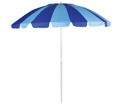 Guarda Sol Grande Articulado Azul Listrado Verão 2,20m Com Haste Em ...