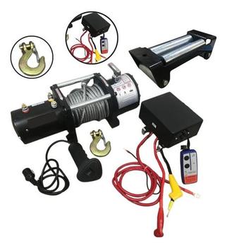 Guincho Elétrico 12V 24V 12000 LB Cabo Aço 26 metros e Controle Remoto ...