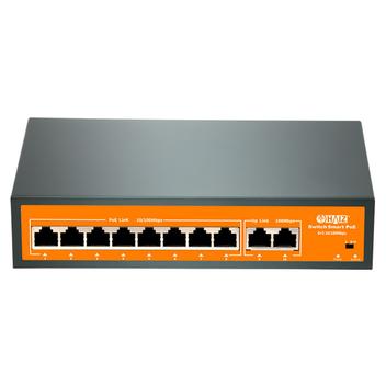 Haiz switch poe 8 portas poe 2 portas uplink 10/100mbps - hz-ef1010p ...