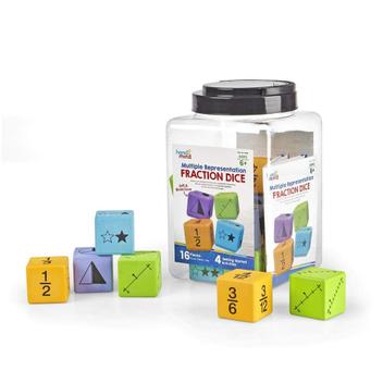 hand2mind Fraction Dice, Foam Dice for Classroom, Fraction ...