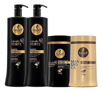 Haskell Cavalo Forte 2 Shampoos + Másc. 1kg + Mandioca 1kg - Kit de ...