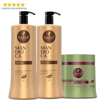 Haskell Mandioca Shampoo Condicionador 1l + Bananeira 500g - Kit de Tratamento para Cabelos ...