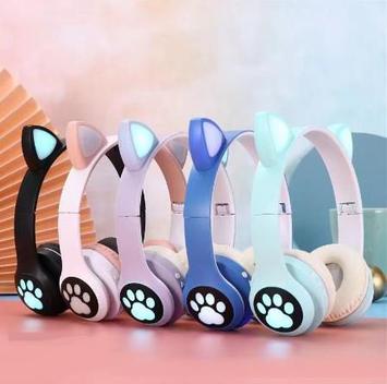 Headset Fone De Ouvido Sem Fio Bluetooth Gato Com Pata LED Lançamento ...