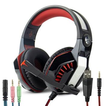 Headset Gamer Surround LED com Microfone Retrátil Cabo P3 + Adaptador p ...