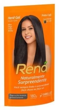 Hene em Gel Rená Preto Café (Preto Escuro) 180gr Alisa, tinge e Da ...