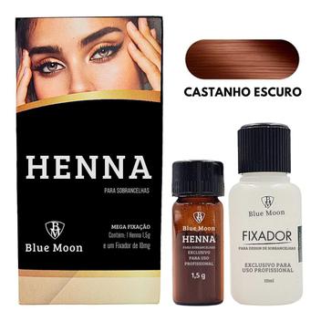 Henna Face Blue Moon Cor Castanho Escuro 1,5g - Tinta e Henna para ...