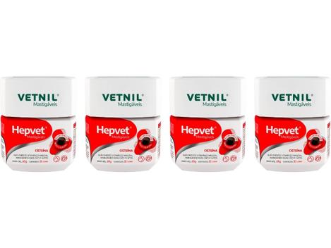Hepvet Mastigáveis Vetnil - 30 Comprimidos - 4 Unidades - Ômega 3 para ...