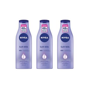 Hidratante Corporal Nivea 200Ml Soft Milk Pele Seca - Kit3Un ...