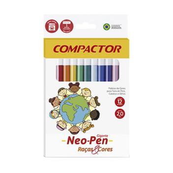 Hidrocor Compactor Neopen Gig Raças & Cores com 12 Cores 2.0mm - Caneta ...
