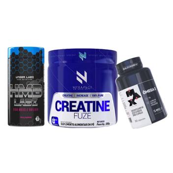 HMB 120 V-Caps + Creatina Nitra Fuze - 300g - Under Labz + Ômega 3 - 90 ...