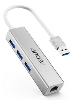 HUB USB 3.0 Com 3 Portas + Adaptador RJ45 de Rede Internet Gigabit 10 ...