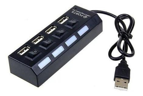 Hub Usb 4 Entradas 2.0 Pendrive Tv Mouse Teclado Adaptador - Skin Zabom ...