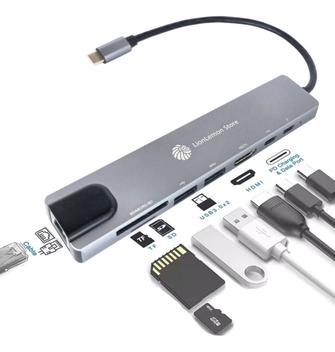 Hub USB C, Adaptador Hub 8 em 1 USB C para Laptops, Smartphone, Samsung ...