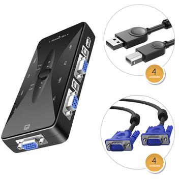 Hub USB Chaveador Switch Kvm 4 Portas VGA Mouse Teclado com Cabos de ...