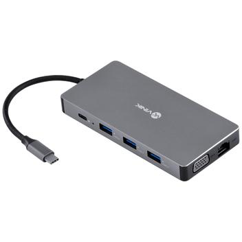 Hub Usb Tipo C Type C 10 Em 1 - 3 Usb 3.0 + Cartão Sd Tf + Hdmi + Vga + áudio P2 + Rj45 + Power ...