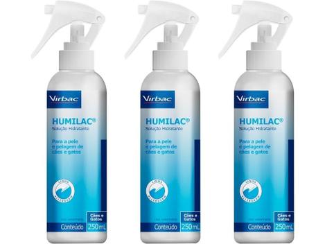 Humilac Solução Hidratante 250ml - Virbac - 3 Unidades - Shampoo e ...