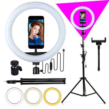 Iluminador Ring Light 10 Pol 26Cm Tripé 2,10 Kit Completo - LED - Ring ...