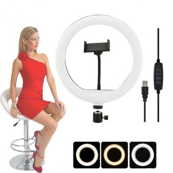 Iluminador Ring Light 10 Polegadas 25W 26cm com Tripé 120 Leds - Tribo - Ring Light - Magazine Luiza