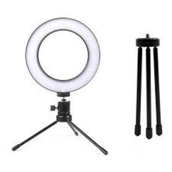 Iluminador Ring Light 10 Polegadas 25W 26Cm Com Tripé - Ebai - Ring Light - Magazine Luiza