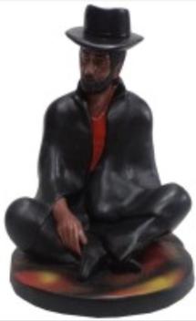 Imagem Exu Capa Preta Com Cartola Escultura Gesso Estatua 25 - Filho Da ...