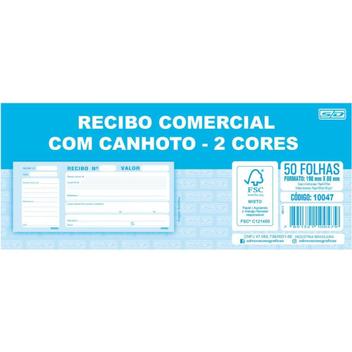 Impresso Recibo Comercial com Canhoto 50 Folhas 2 Cores - Pacote com 10 - SD Inovacoes - Recibo ...