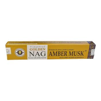 Incenso Massala Golden Nag Ambar Almiscar 15 Varetas - Meta Atacado ...