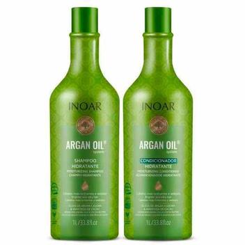 INOAR ARGAN OIL KIT COND+SHAMPOO 1Litro HIDRATANTE - Kit Shampoo e ...