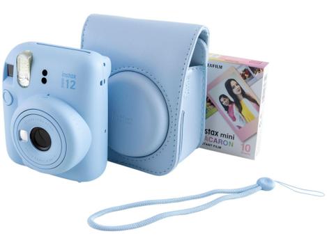 Instax Mini 12 Fujifilm Azul Candy Flash - Automático com Pack com 10 ...