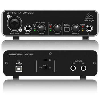 Interface De Audio Behringer UMC22 U-Phoria Placa de Audio - Interface ...