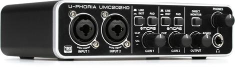 Interface de áudio USB Behringer U-Phoria UMC202HD com Phantom Power ...