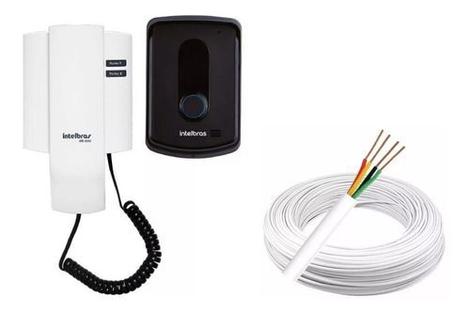 Interfone Porteiro Campainha Com Fio Branco Intelbras Com 40 Metros De ...
