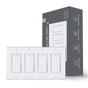 Interruptor de luz inteligente MoesGo WiFi Wall Push Button 4 Gang ...