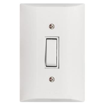 Interruptor Simples 1 Tecla 10A Com Placa Espelho Branco - FLP ...
