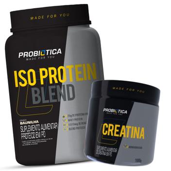 Iso blend 900g + creatina 100g - probiotica - Kit de Suplementos ...