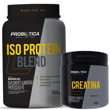 Iso protein blend 900g + creatina pura 300g - probiotica - Whey Blend ...