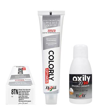 Itely Tinta Colorly Optimus 8TN Louro Claro Avelã 60 ml + Oxily 20 ...