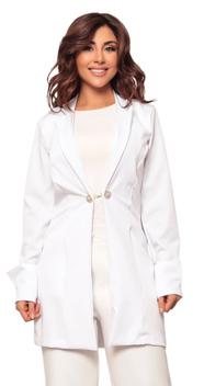 Jaleco Feminino Blazer Alfaiataria Ágata Branco - Gardenia Jalecos - Blazer Feminino - Magazine ...