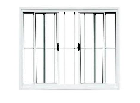 Janela Para sala/Cozinha 4 Folhas Aluminio Branco Com Grade 1,00x1,20 ...
