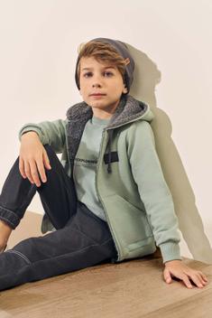 Jaqueta Infantil Menino com Pelo Carneirinho Verde Divertto - Casaco e ...