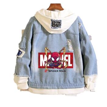 Jaqueta jeans casual solta anime Homem-Aranha Marvel - manwei - Roupa ...